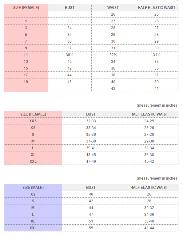 Cira Sizing Chart